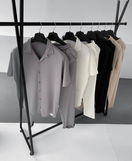 Men British Collar Pleated Sets – Denim House GCC