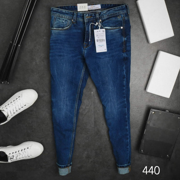 Dark Blue Stone Washed Jeans - 440 – Denim House GCC